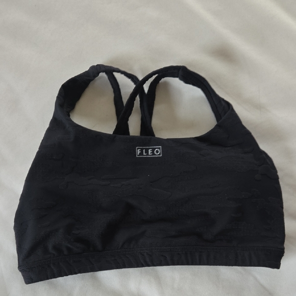Fleo | Intimates & Sleepwear | Fleo Isla Black Camouflage Sports Bra ...